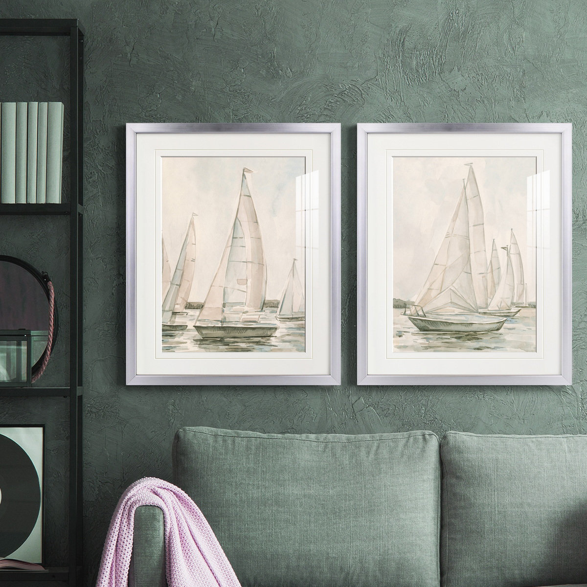 Longshore Tides Sail Scribble I Premium Framed Print - Ready To Hang | Wayfair